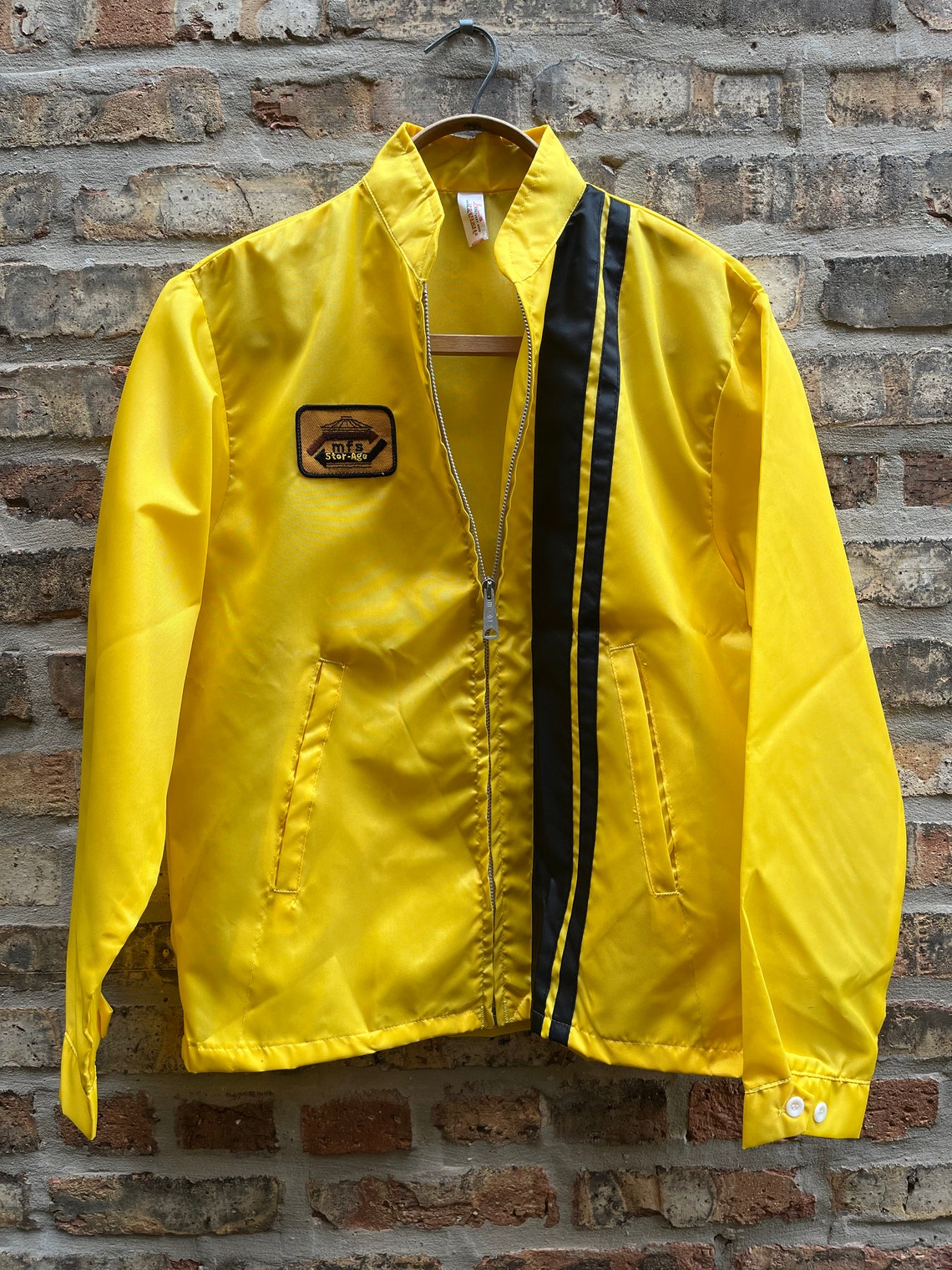 70s 80s Yellow Nylon Windbreaker Yellow Jacket Zip up - Etsy