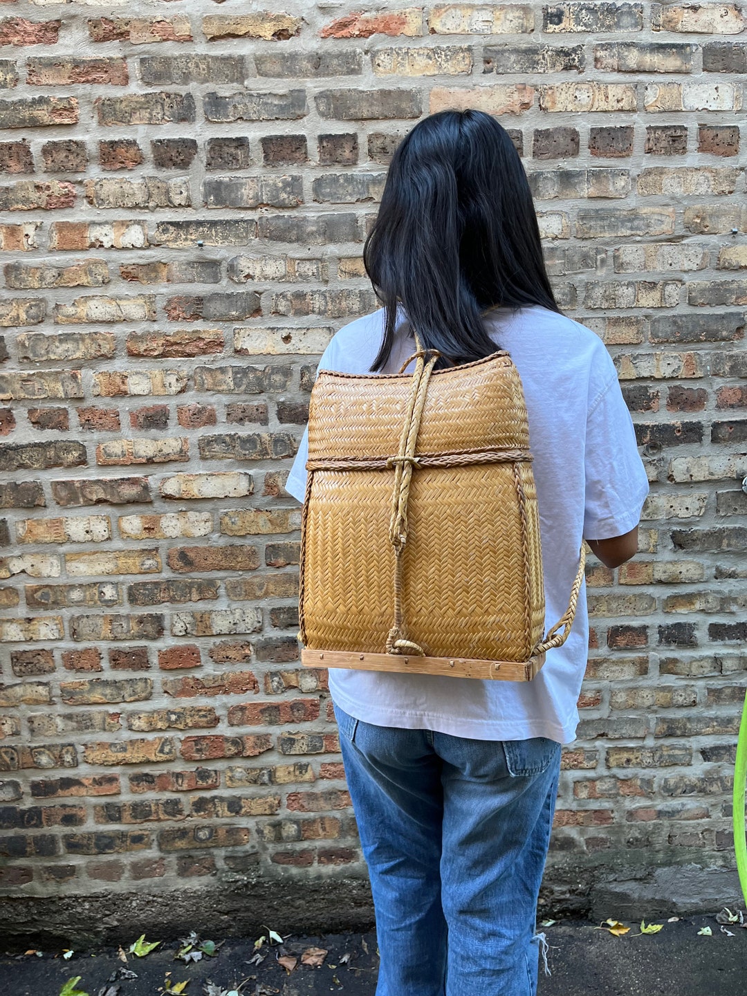 1960s Woven Straw Backpack Rattan Backpack Beach Backpack - Etsy