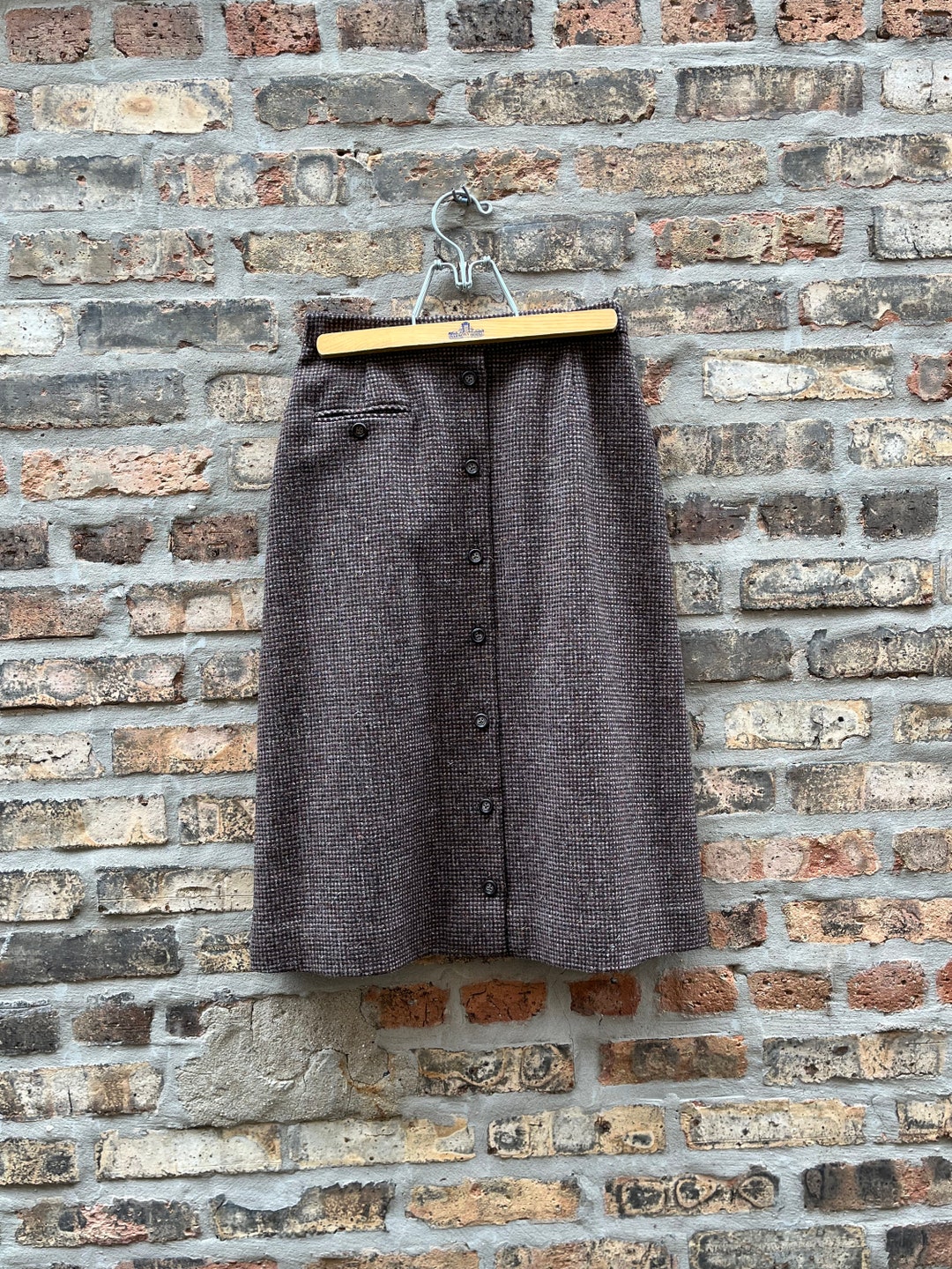 1970s Vintage Sample Skirt , Deadstock , Junior House , a Line , Button ...