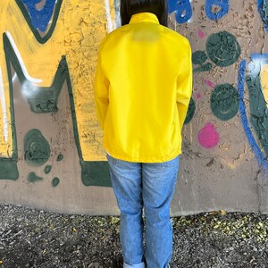 70s 80s Yellow Nylon Windbreaker , Yellow Jacket , Zip up , Louisville ...