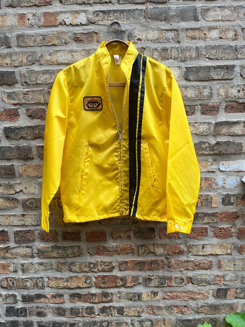 70s 80s Yellow Nylon Windbreaker Yellow Jacket Zip up - Etsy