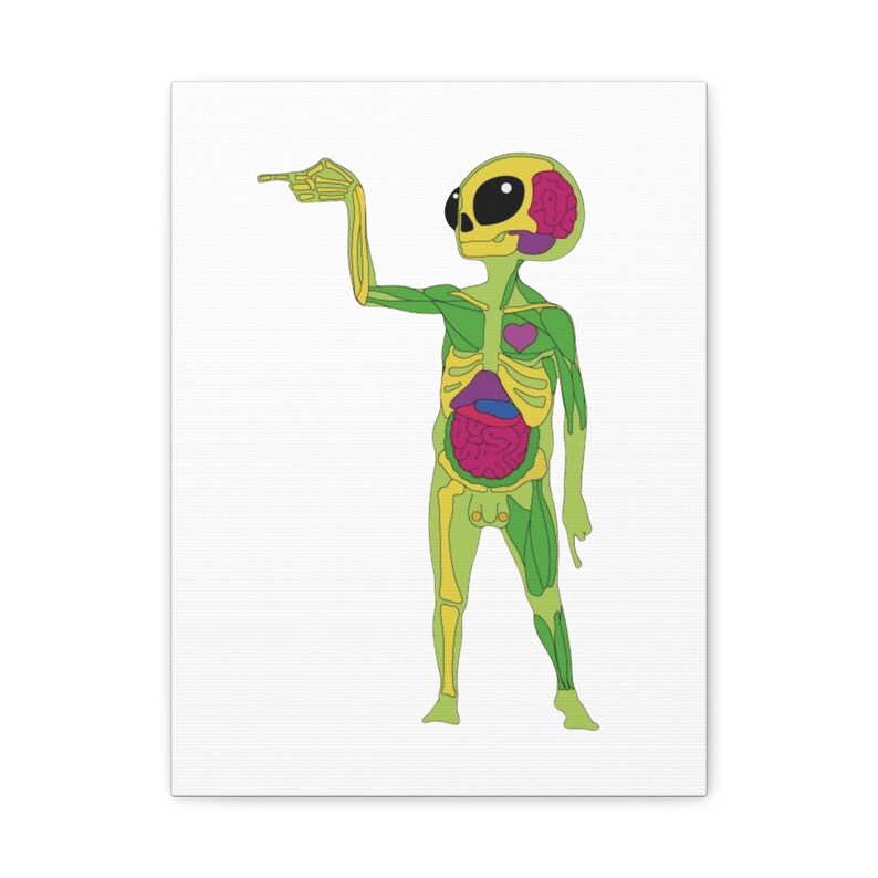 Alien Anatomy Canvas Print - Sci-fi Wall Art, Funny Decor, Unique Gift ...