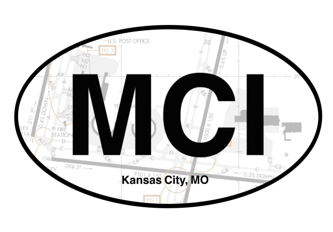 MCI Kansas City Airport Sticker | Funny Pilot Sticker | Aviation ...