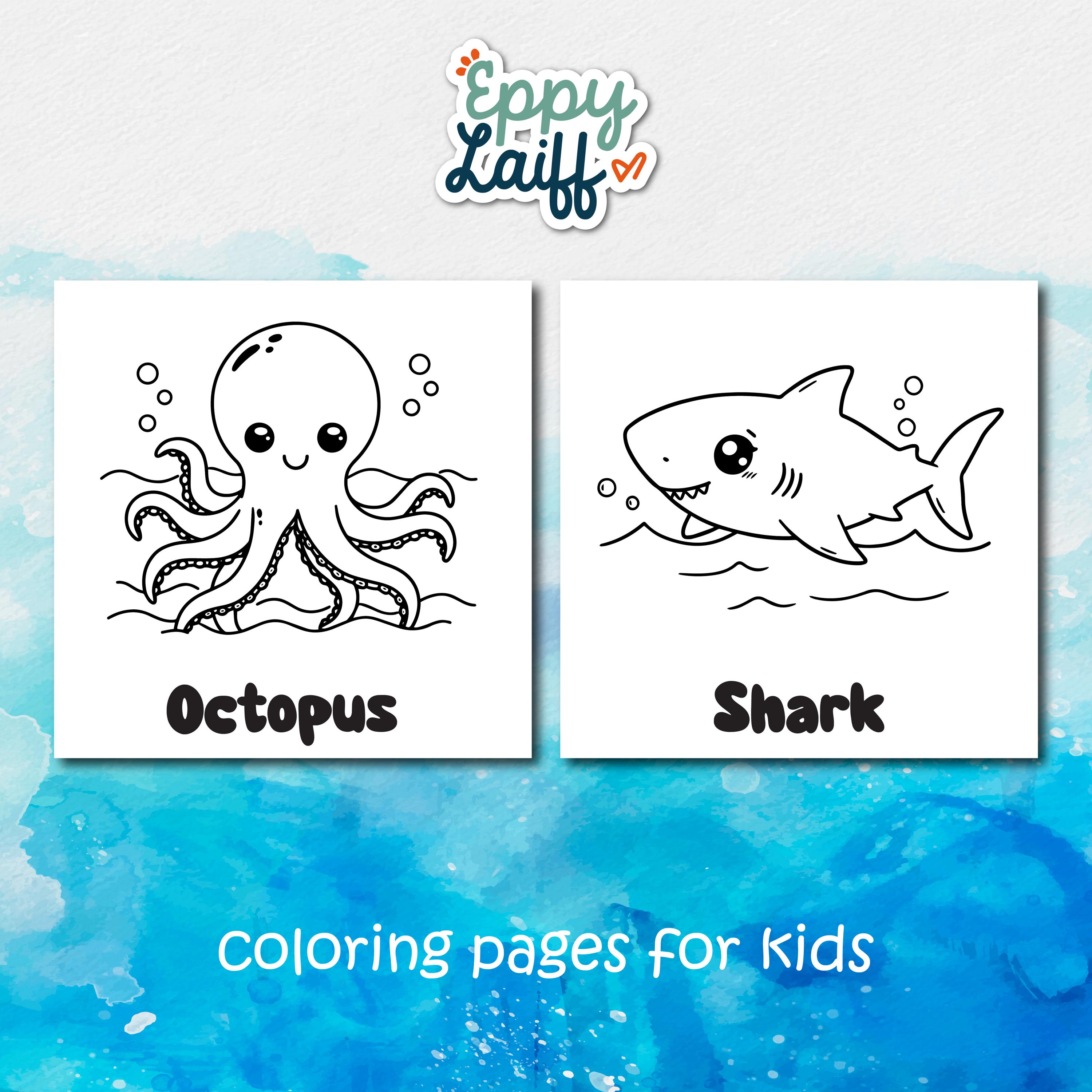 Ocean Life Coloring Book for Kids - Etsy