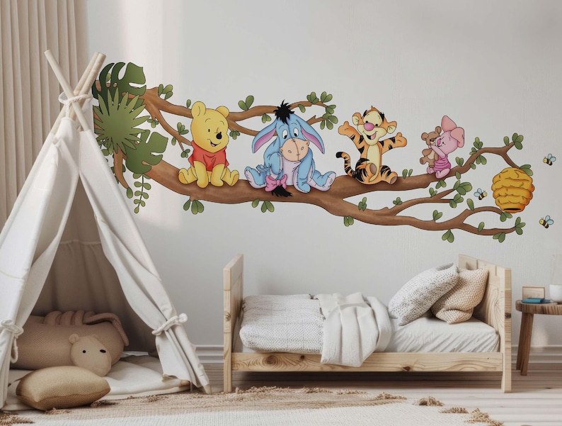 Winnie the Pooh Wall Decal Eeyore Wall Sticker Tigger Wall Mural Piglet ...
