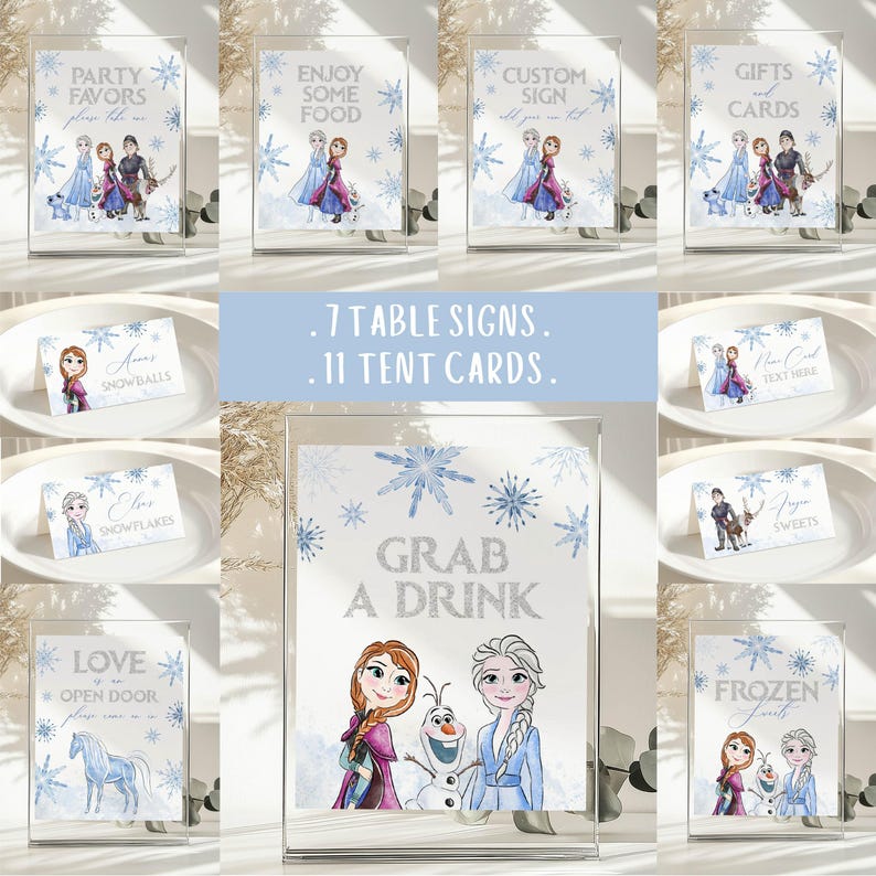 For the First Time in Forever Frozen Birthday Party Food Labels | Ice ...