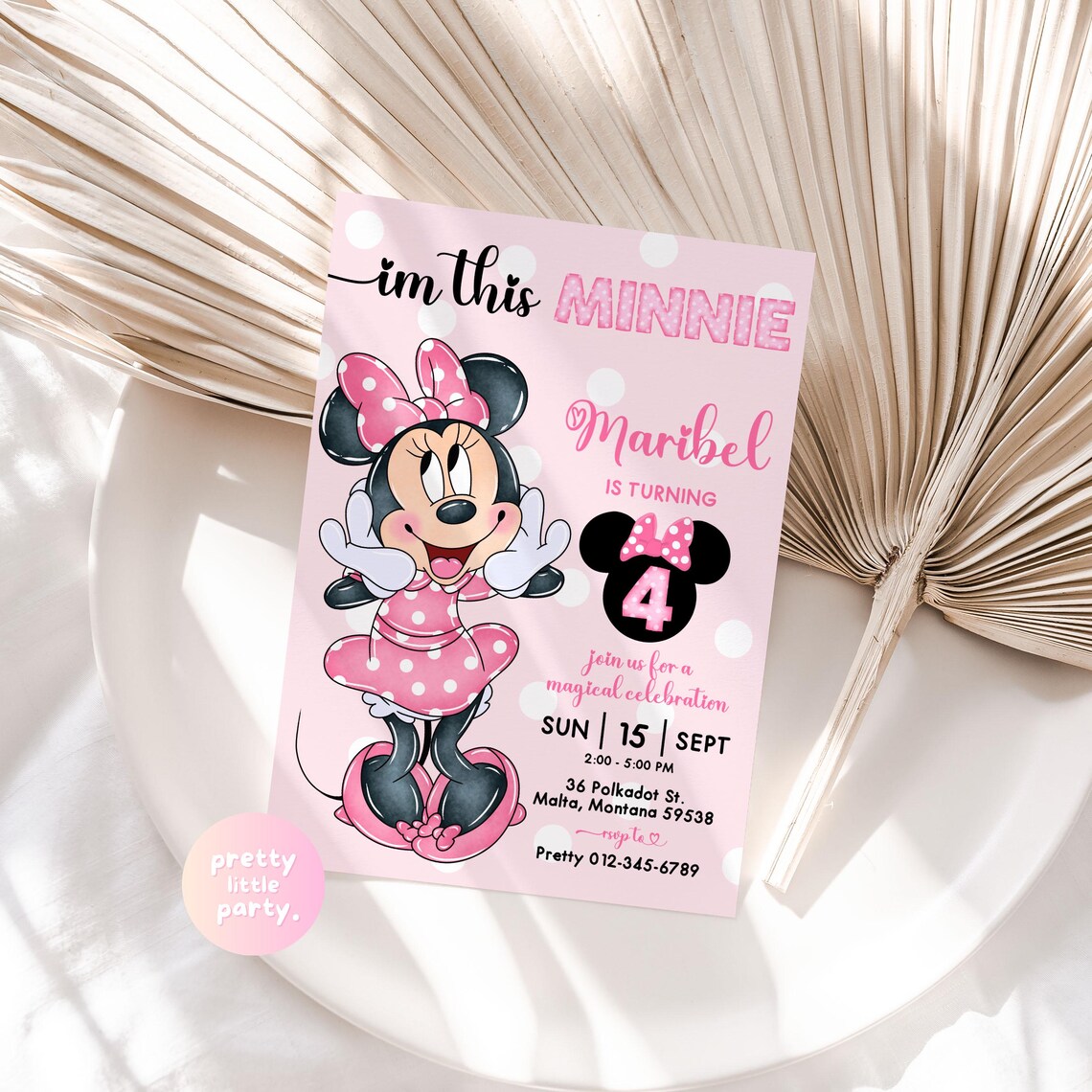 I'm This Minnie 4th Minnie Mouse Birthday Party Invitation | Editable ...