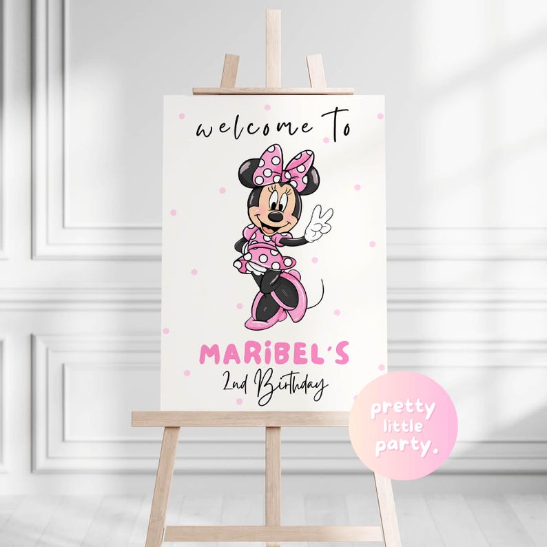 Oh Twodles Minnie Mouse Birthday Party Welcome Sign | Modern Minnie ...