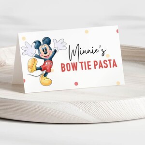 Mickey Mouse Birthday Party Food Labels | Modern Mickey Red Yellow ...
