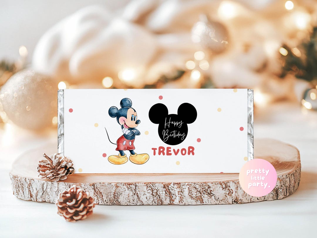 Mickey Mouse Birthday Chocolate Wrapper | Mickey Red Yellow Black ...