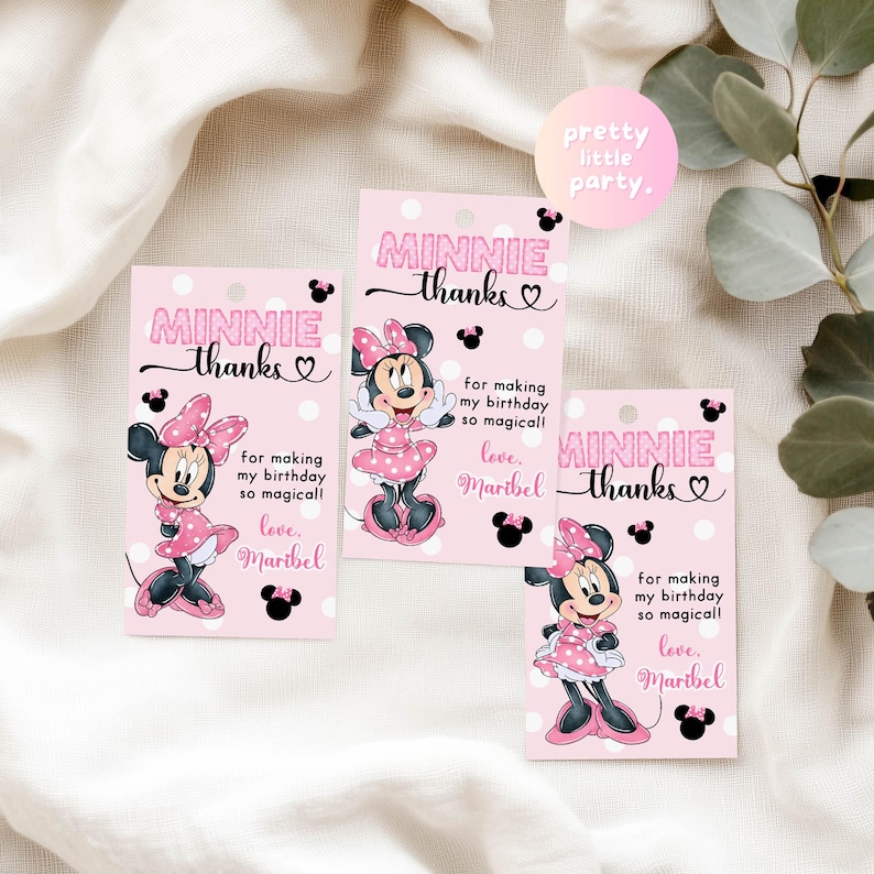 Editable "age" Minnie Mouse Birthday Party Gable Box | Minnie Snack Box ...