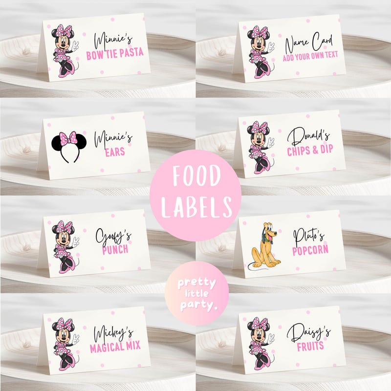 Minnie Food Labels - Etsy