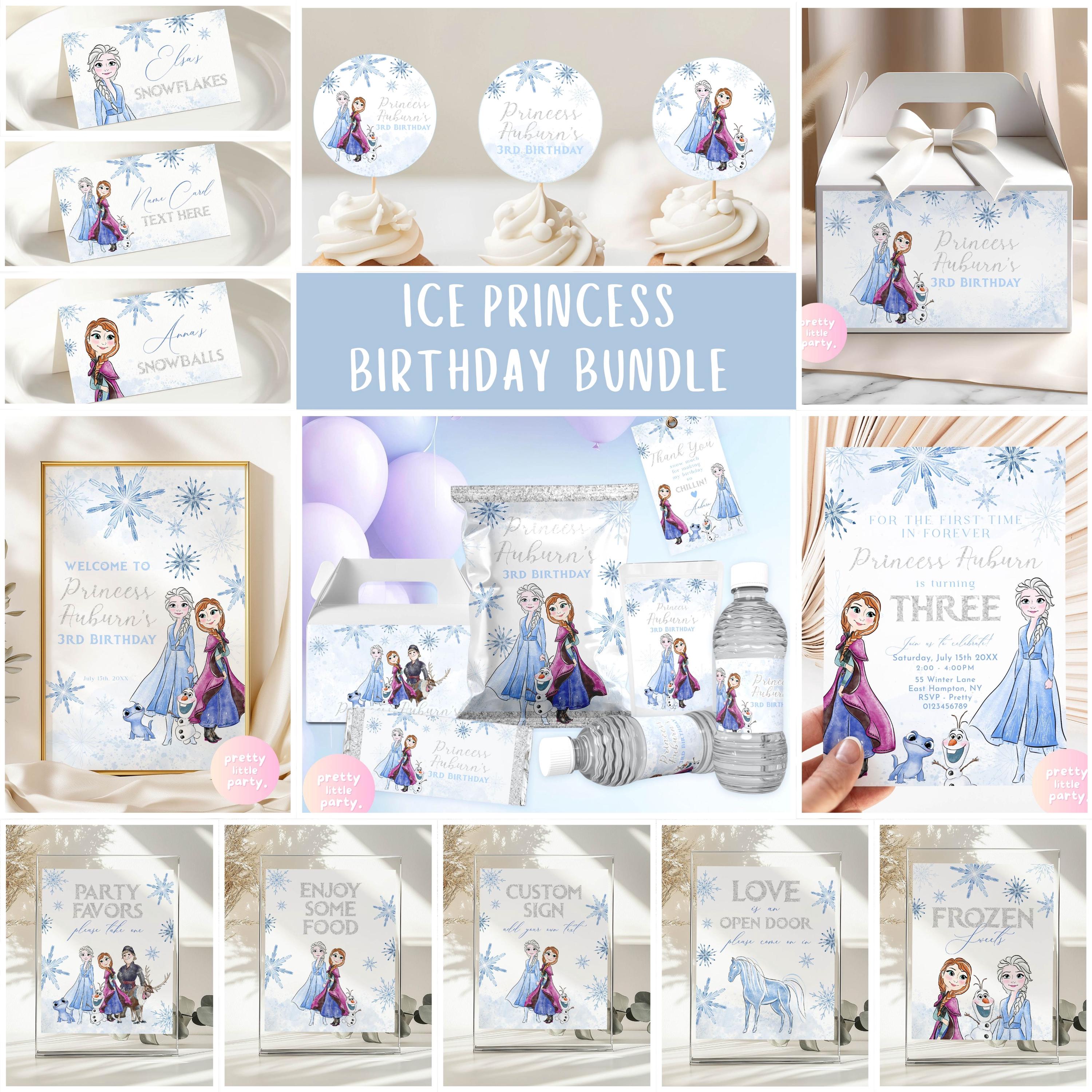 Ice Snow Winter Princess Party Gable Box | Frozen Birthday Snack Box ...