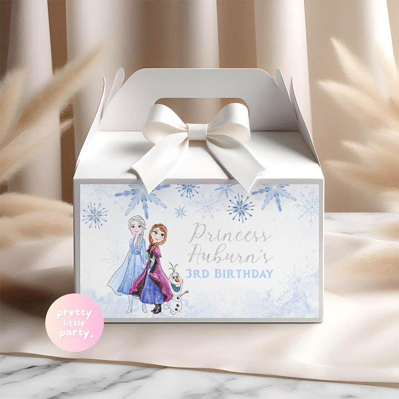 Ice Snow Winter Princess Party Gable Box | Frozen Birthday Snack Box ...