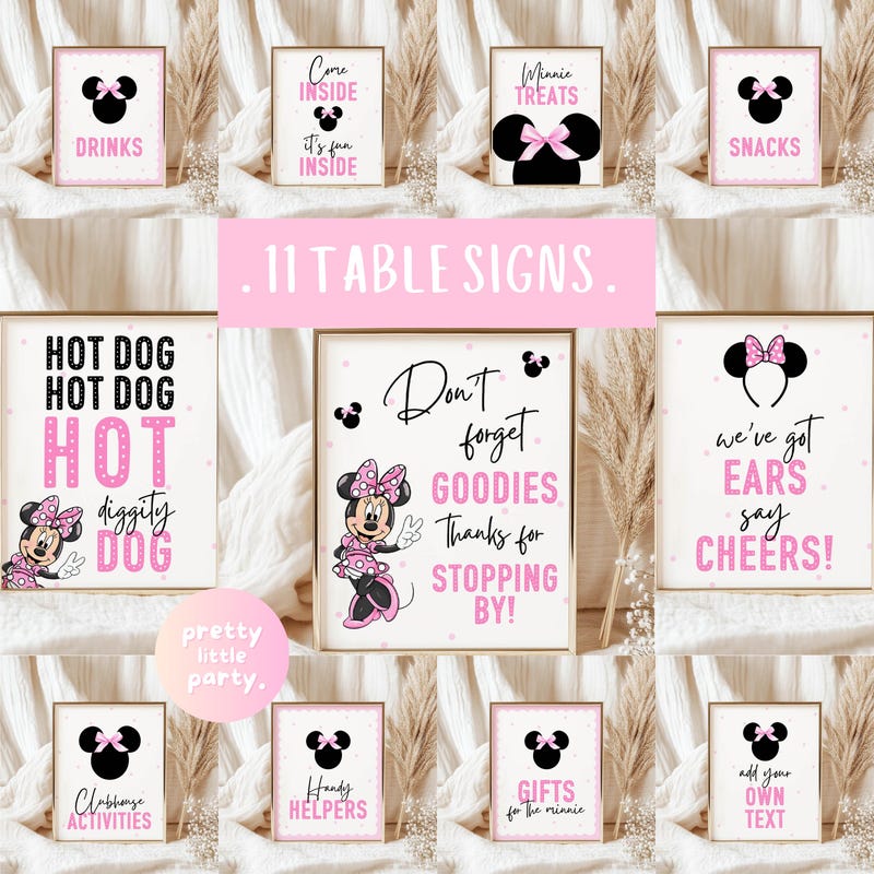Minnie Mouse Party Signs - Etsy