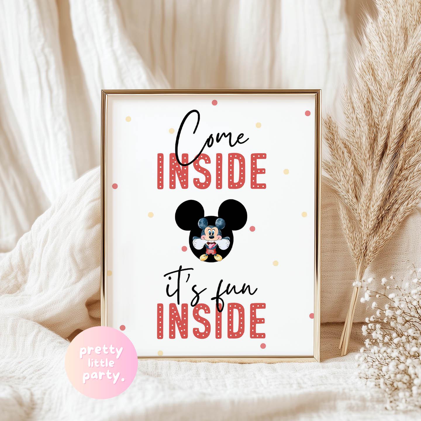 Mickey Mouse Birthday Party Table Sign, Food Labels, Favor Tag | Modern ...