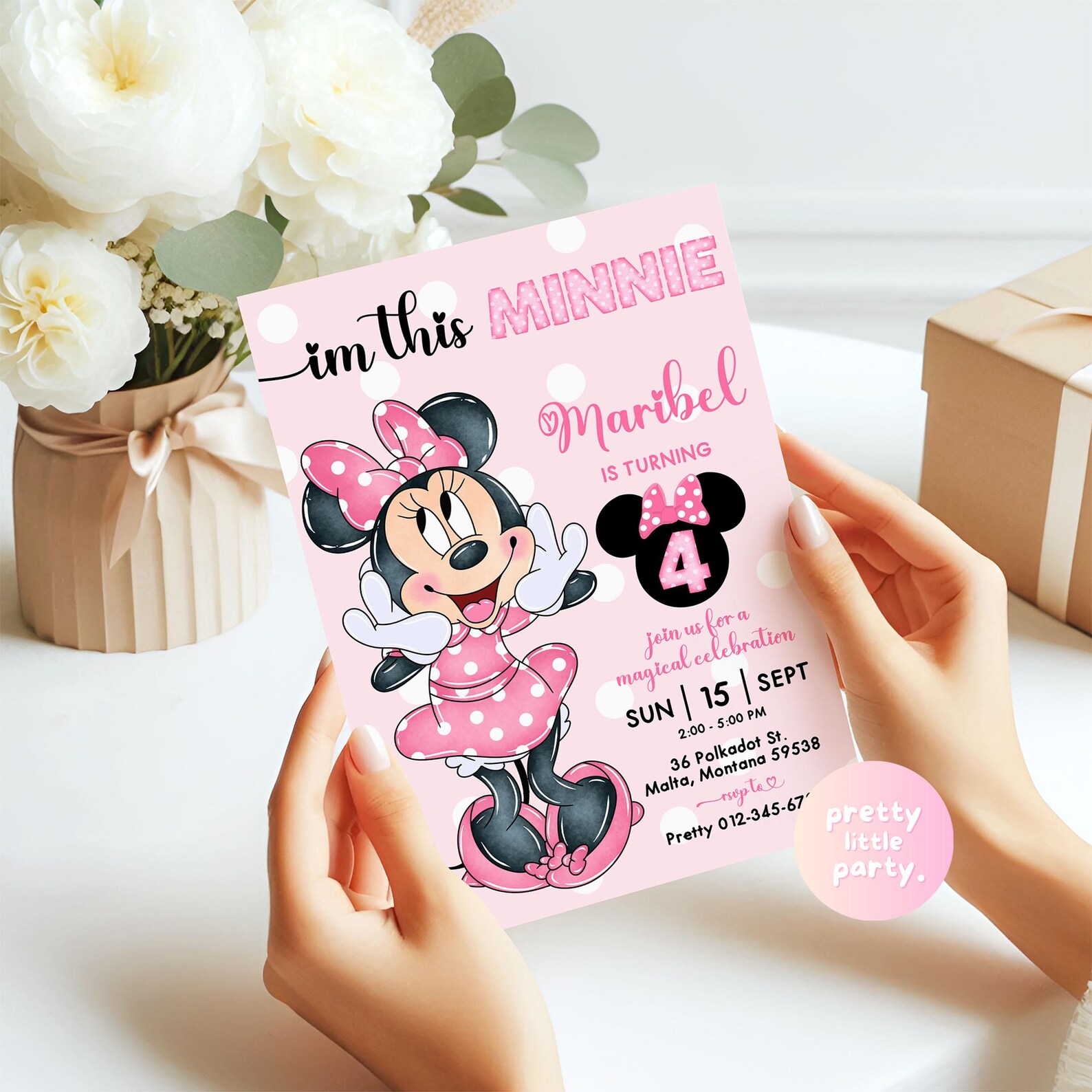I'm This Minnie 4th Minnie Mouse Birthday Party Invitation | Editable ...