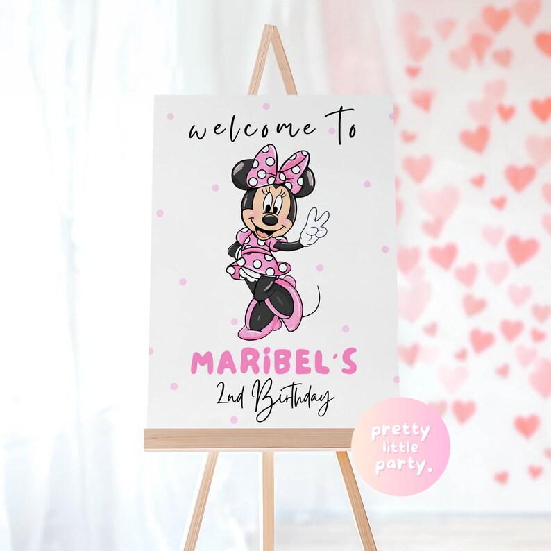 Oh Twodles Minnie Mouse Birthday Party Welcome Sign | Modern Minnie ...