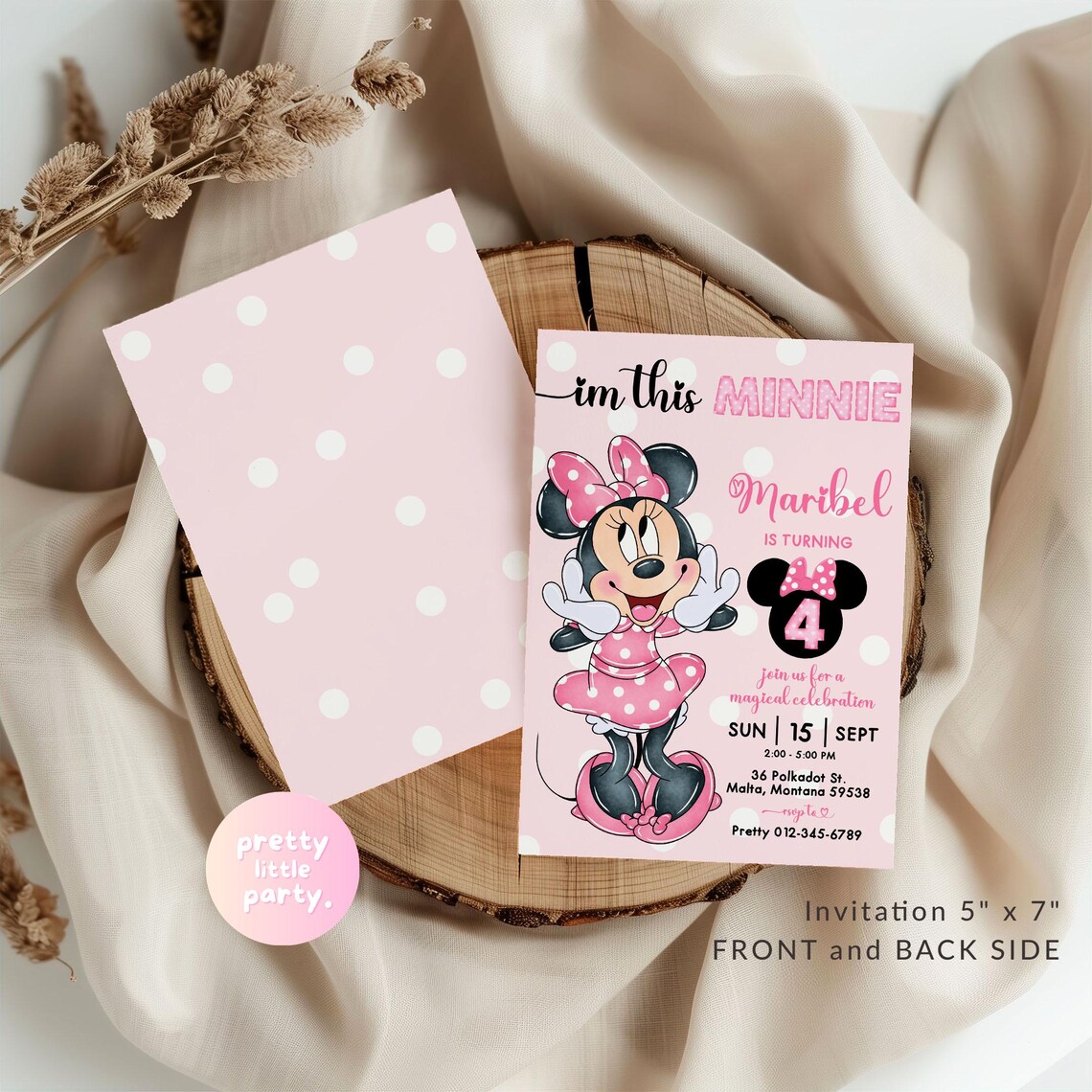 I'm This Minnie 4th Minnie Mouse Birthday Party Invitation | Editable ...