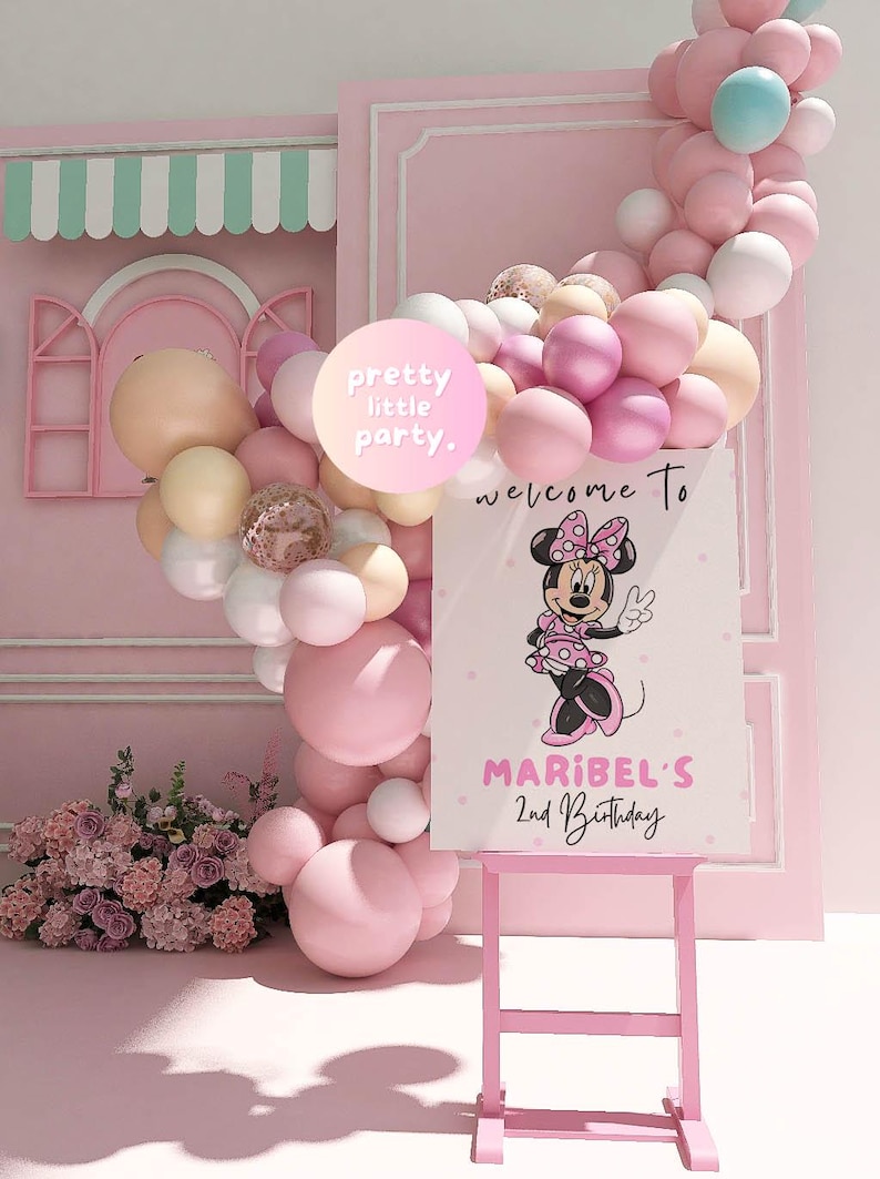 Oh Twodles Minnie Mouse Birthday Party Welcome Sign | Modern Minnie ...