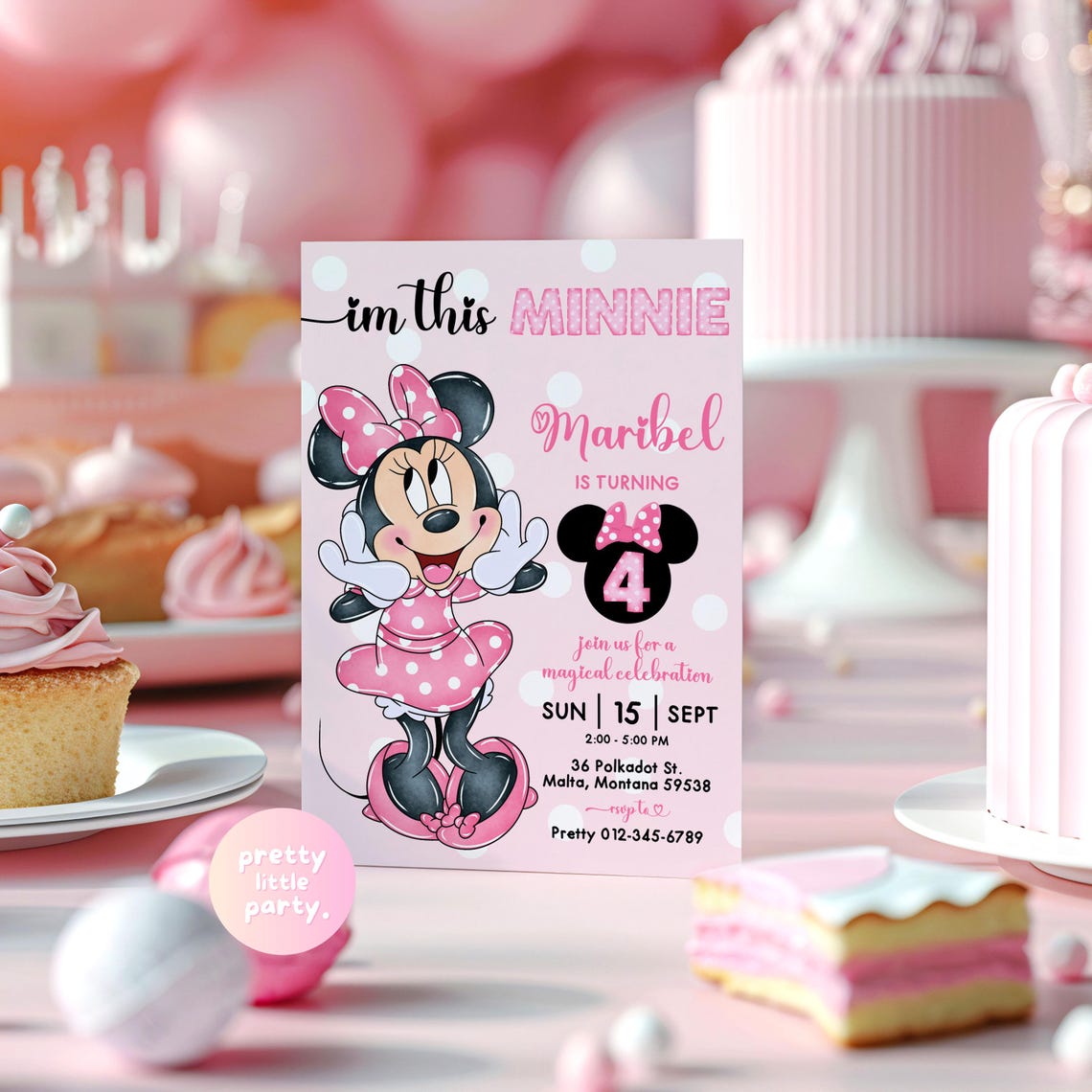 I'm This Minnie 4th Minnie Mouse Birthday Party Invitation | Editable ...