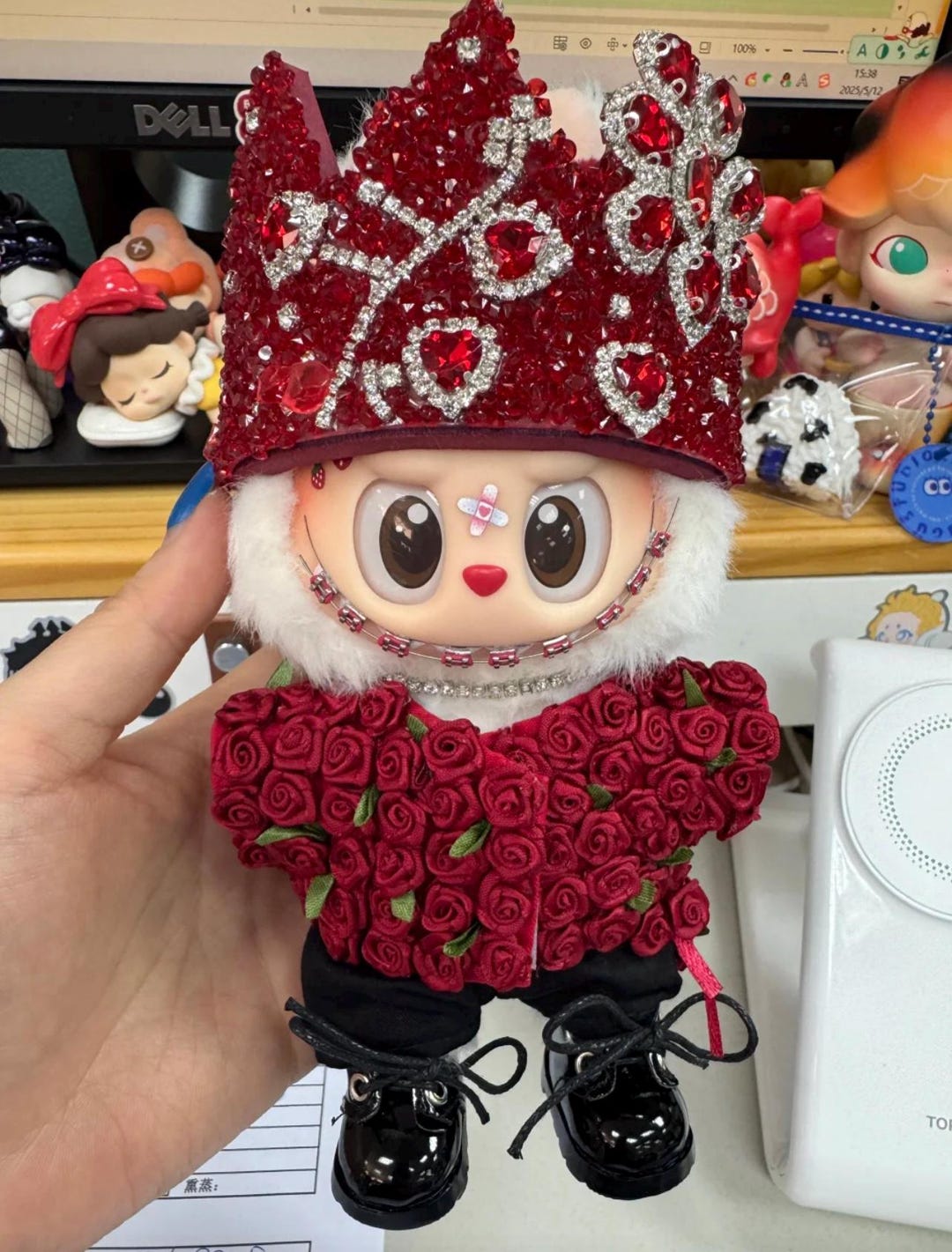 Red Rosette Labubu Outfit – Handmade Doll Jacket With Crown | K-pop ...