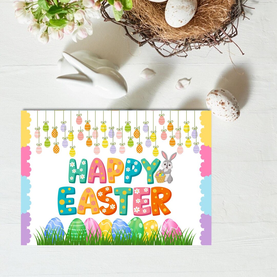Editable Easter Digital Gift Card | Easter Gift Card Template | A4 ...