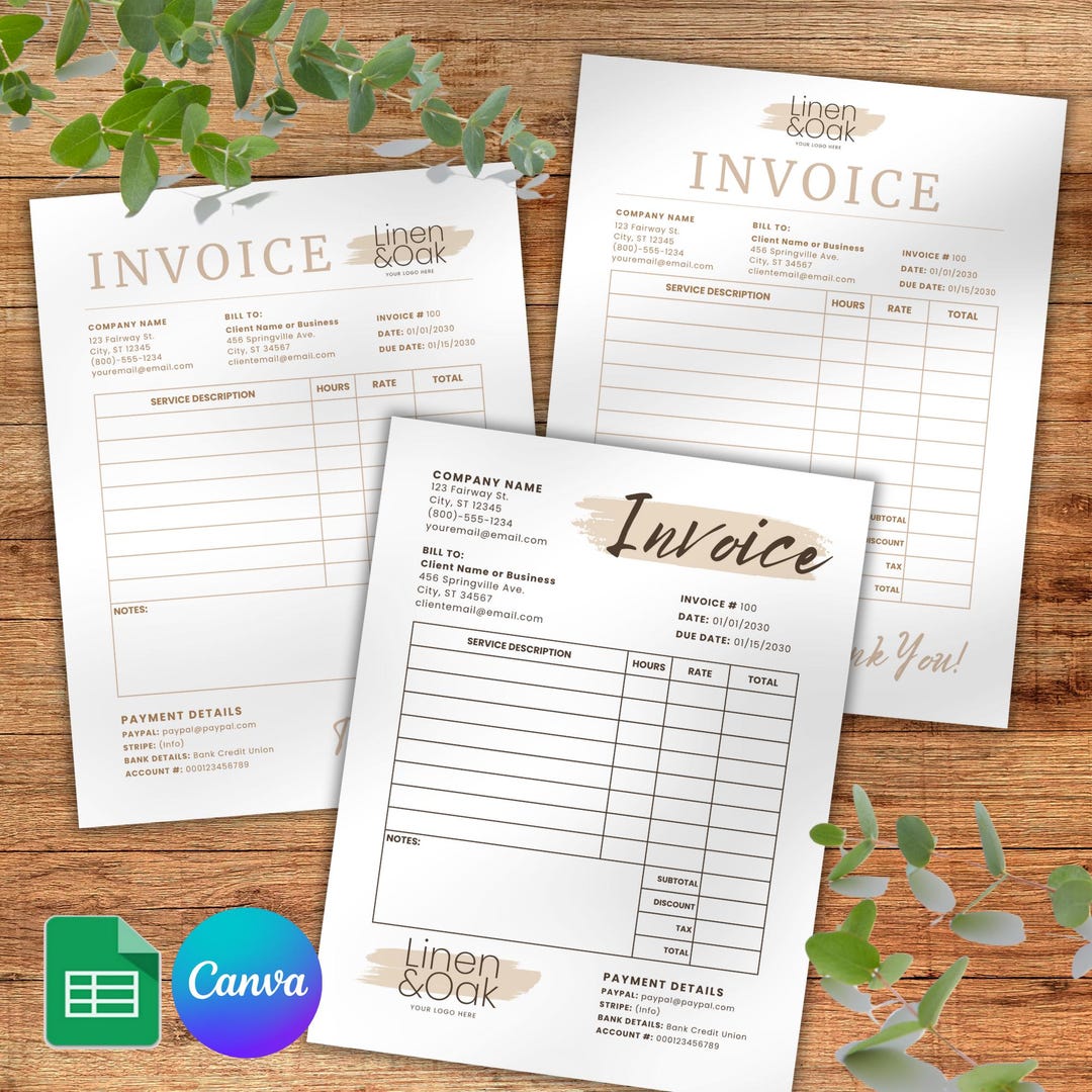 Invoice Template for Virtual Assistants Neutral | Google Sheets ...