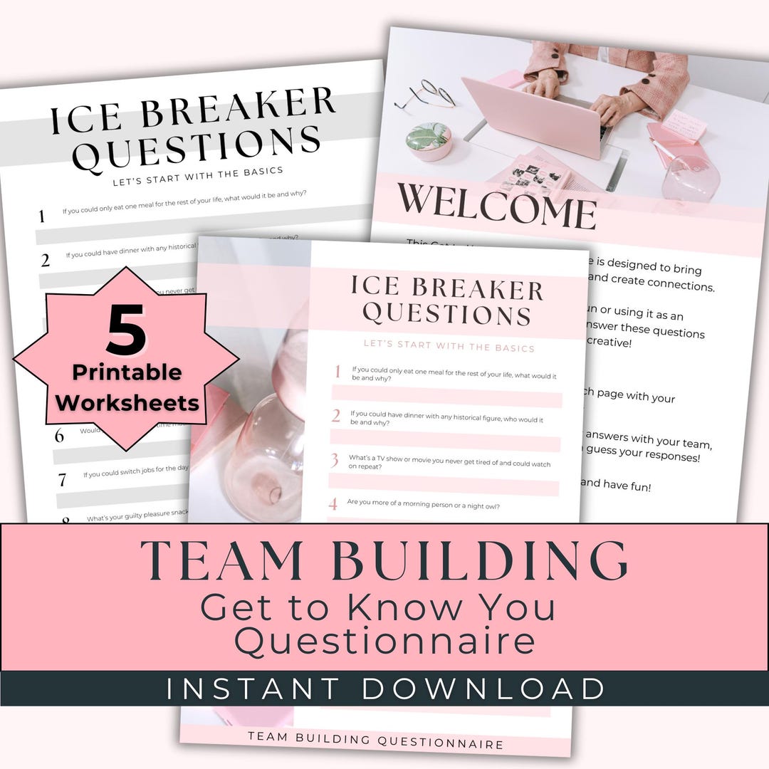 Team Building Get to Know Me Questionnaire Printable - Ice Breaker ...