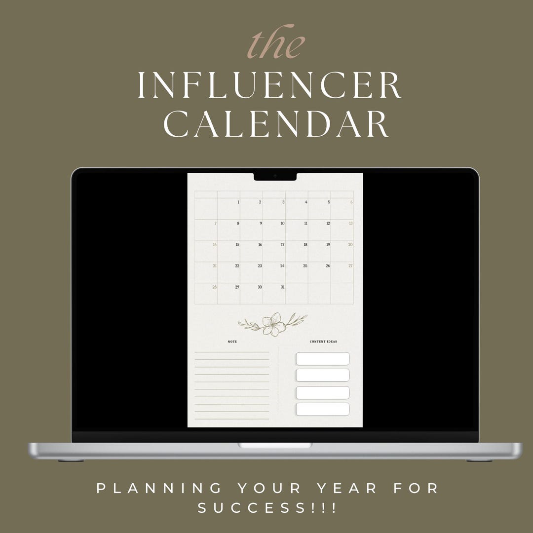 The Influencer Calendar - Etsy