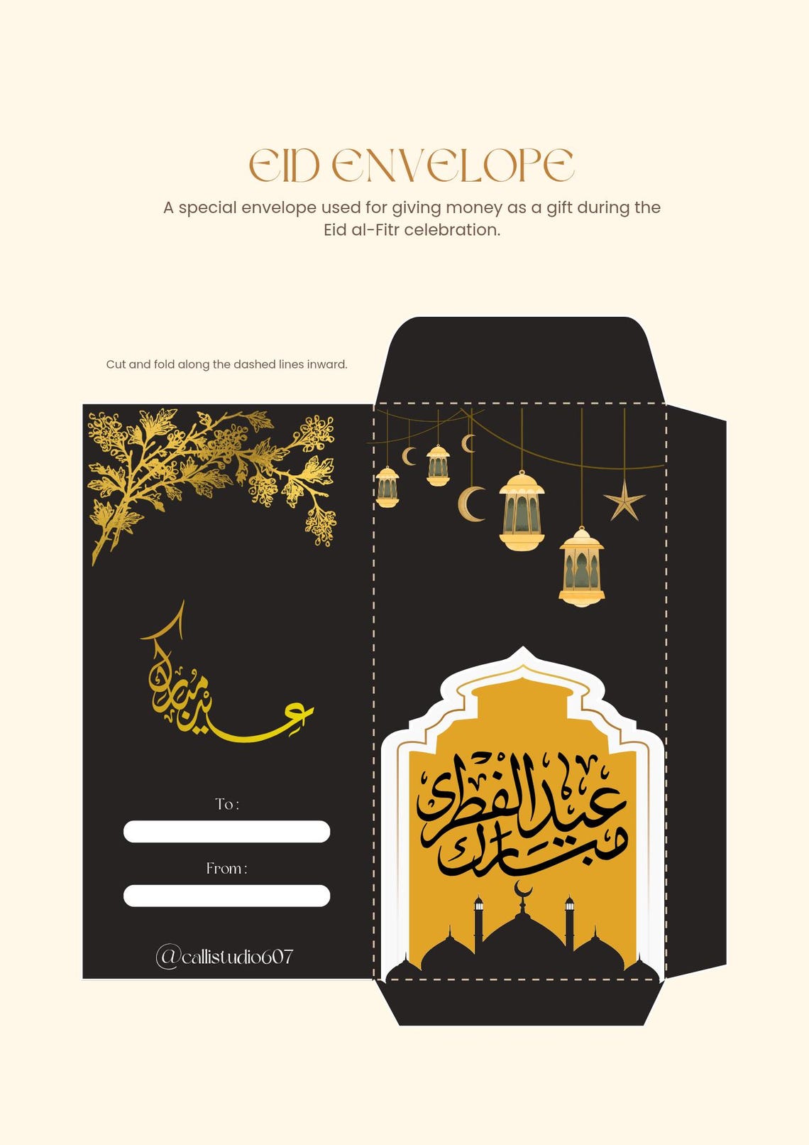 Eid Money Envelope Template, Eidi Envelope Prints - Etsy