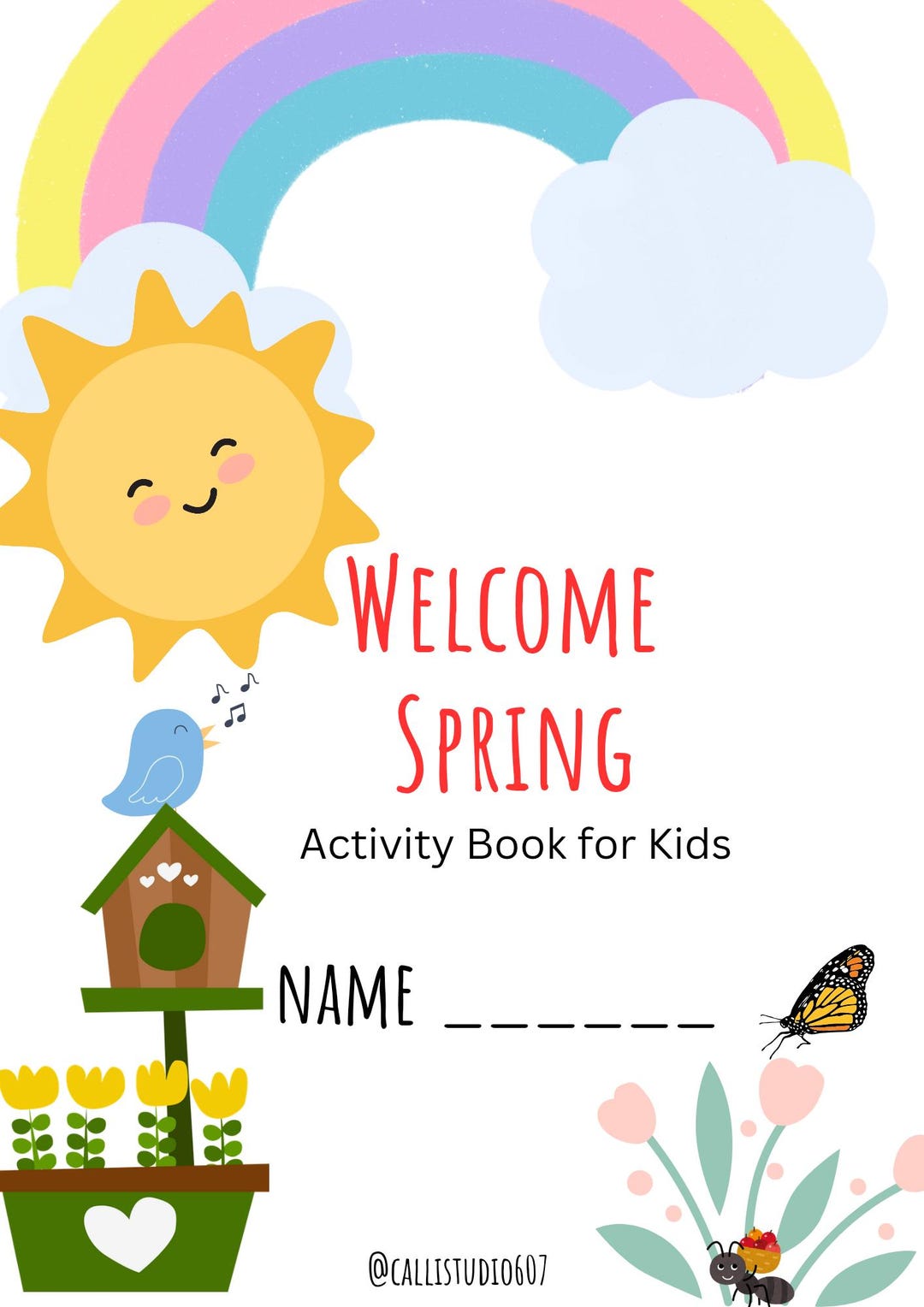 Coloring Book for Toddlers, Spring Coloring and Tracing Activity, 3 ...