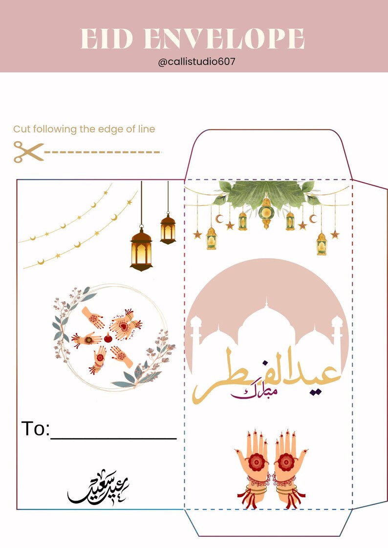Eid Money Envelope Template, Eidi Envelope Prints - Etsy