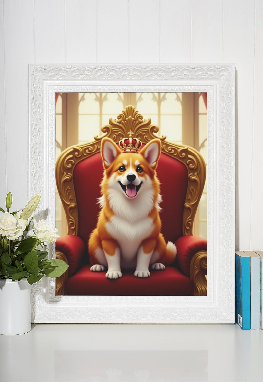 Royal Corgi Digital Art | King Corgi Printable | Cute Dog Wall Art ...