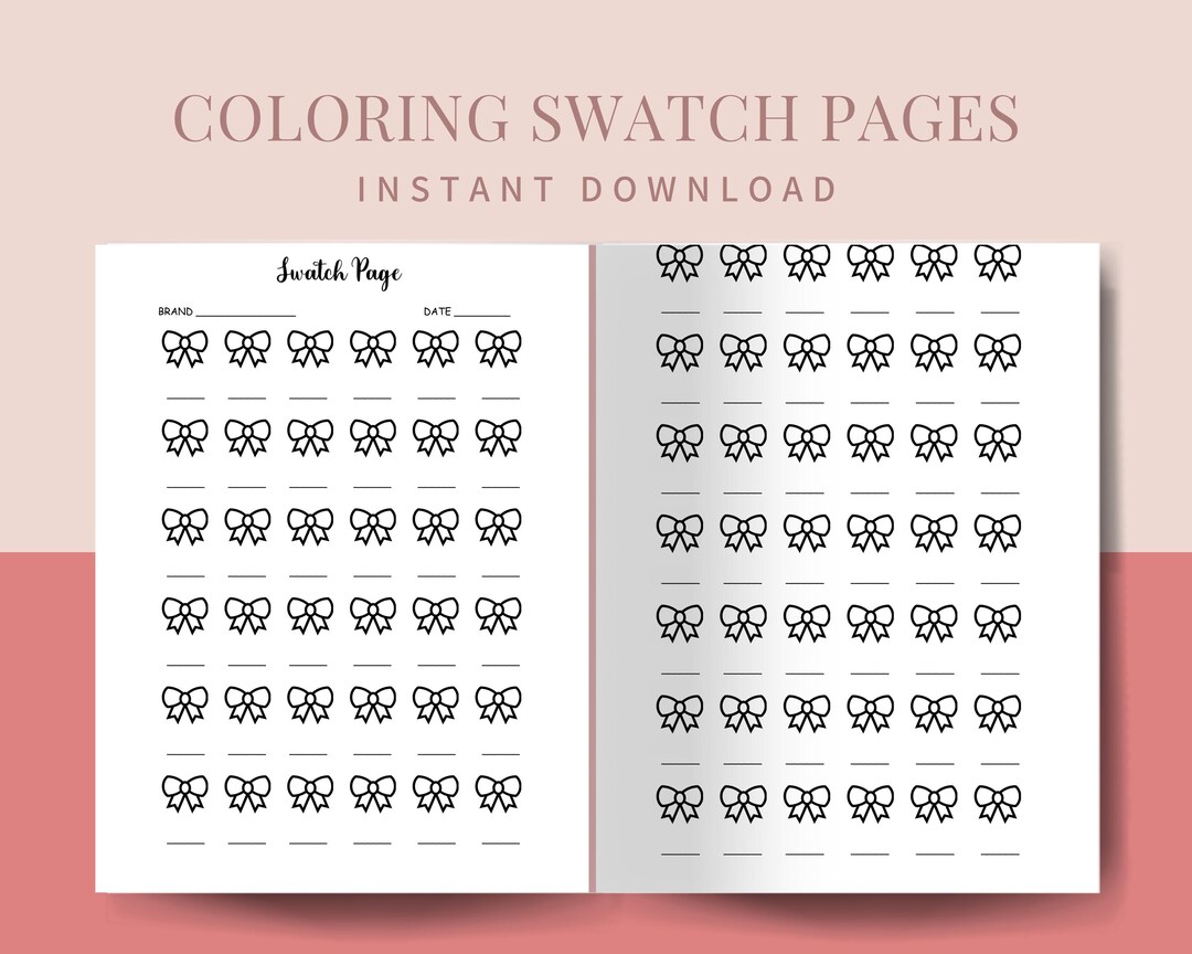 Color Marker Swatch Tester Chart / Swatching Colouring Page / Swatch ...