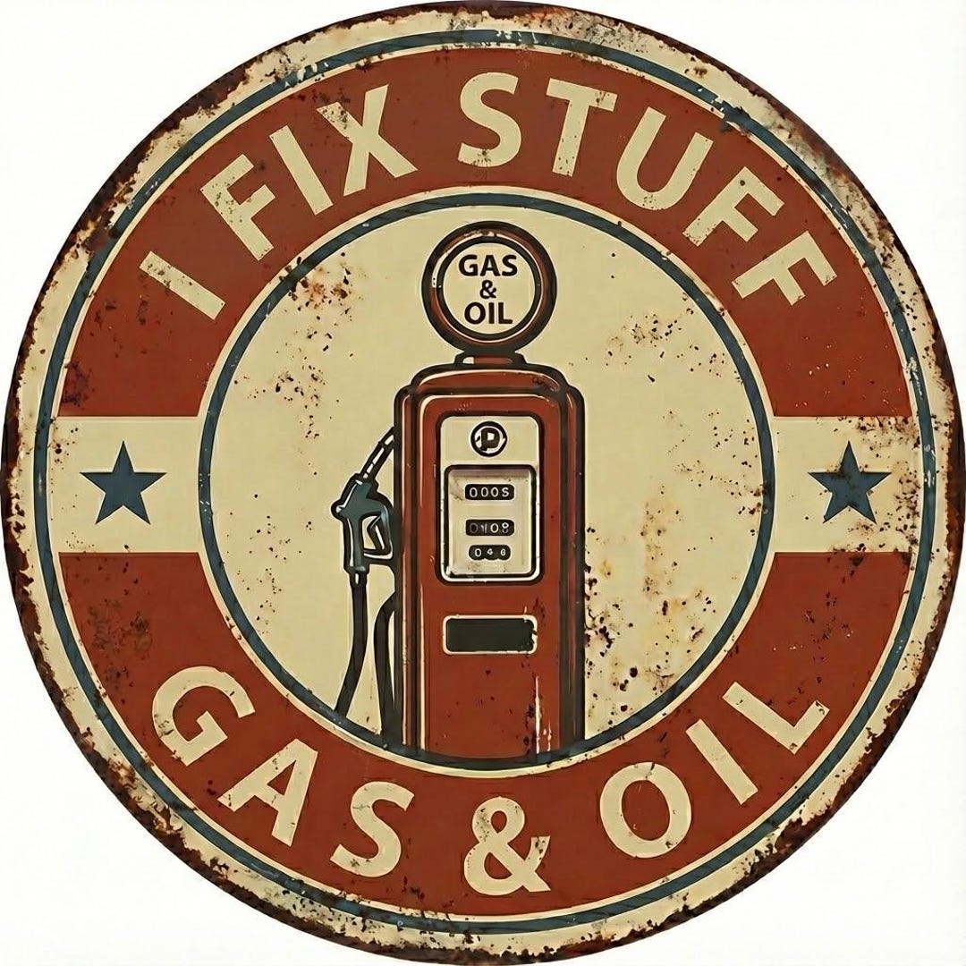 Vintage Rustic Metal Tin Sign | Retro Garage Decor Mechanic Gift | Man ...