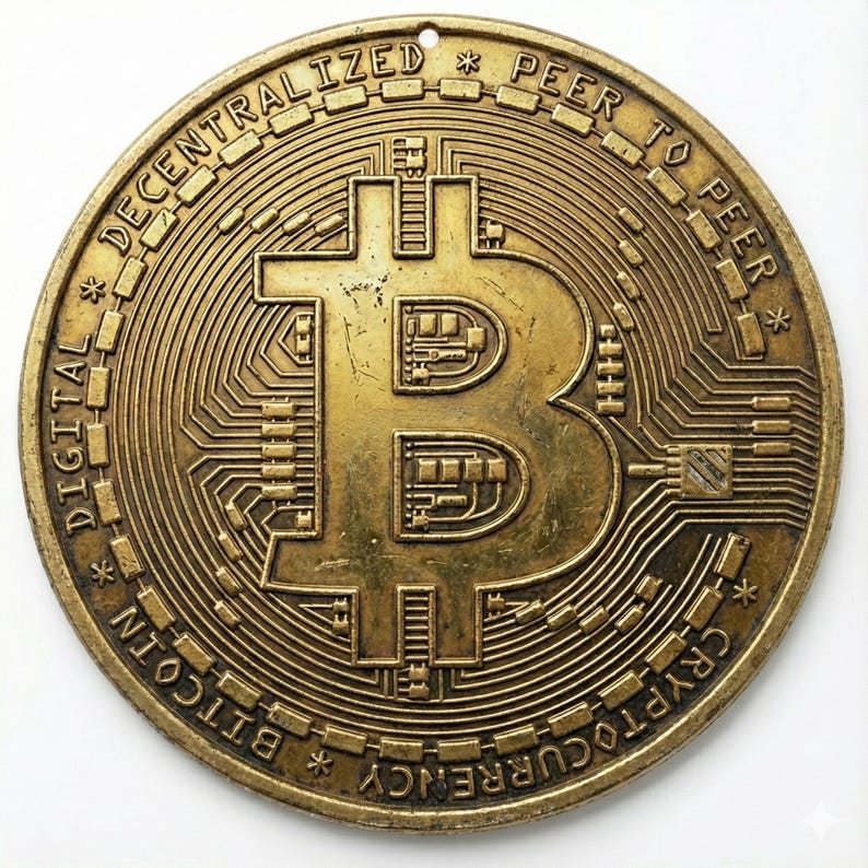 Vintage Style Bitcoin Round Tin Sign (20cm / 8") - Rustic ...