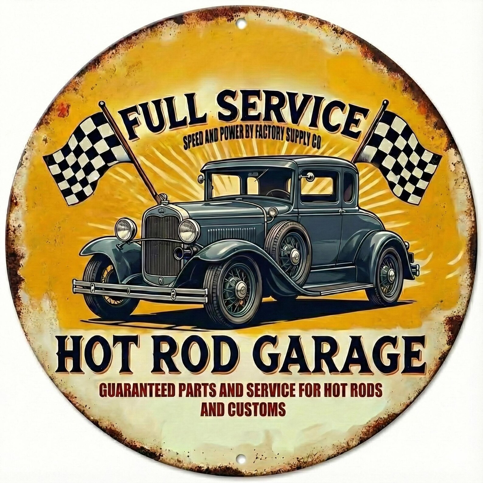 Vintage Hot Rod Garage Tin Sign-wall Art-classic Car Decor for Man Cave ...