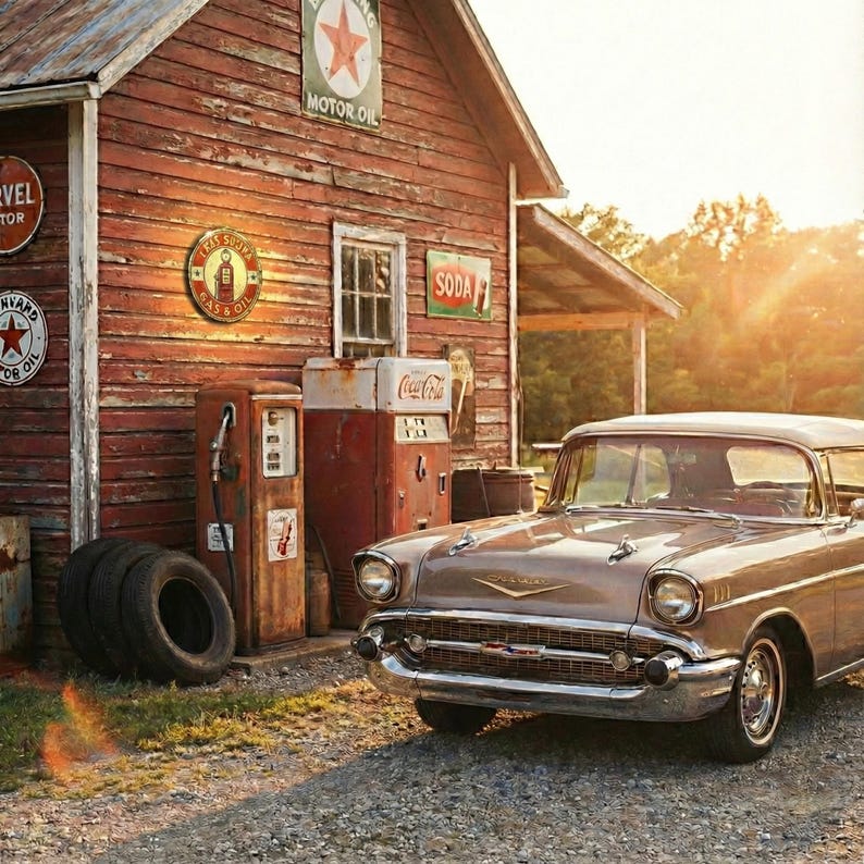 Vintage Rustic Metal Tin Sign | Retro Garage Decor Mechanic Gift | Man ...