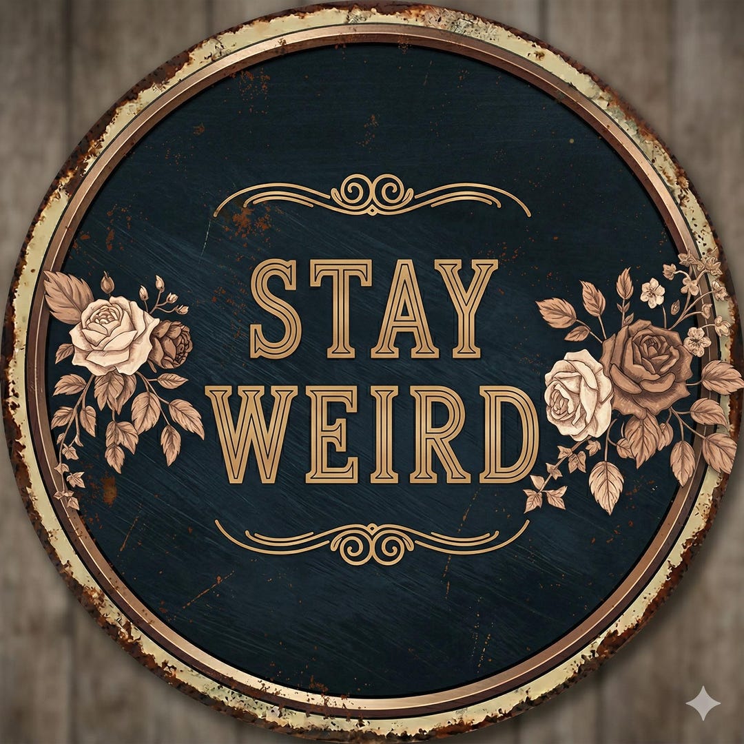 Vintage Style Stay Weird Tin Sign Rustic Metal Wall Art Round Decor - Etsy