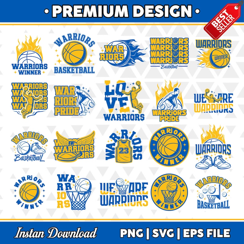 20 Warriors Nation Logo SVG PNG – Basketball Team Mascot, Cut File ...