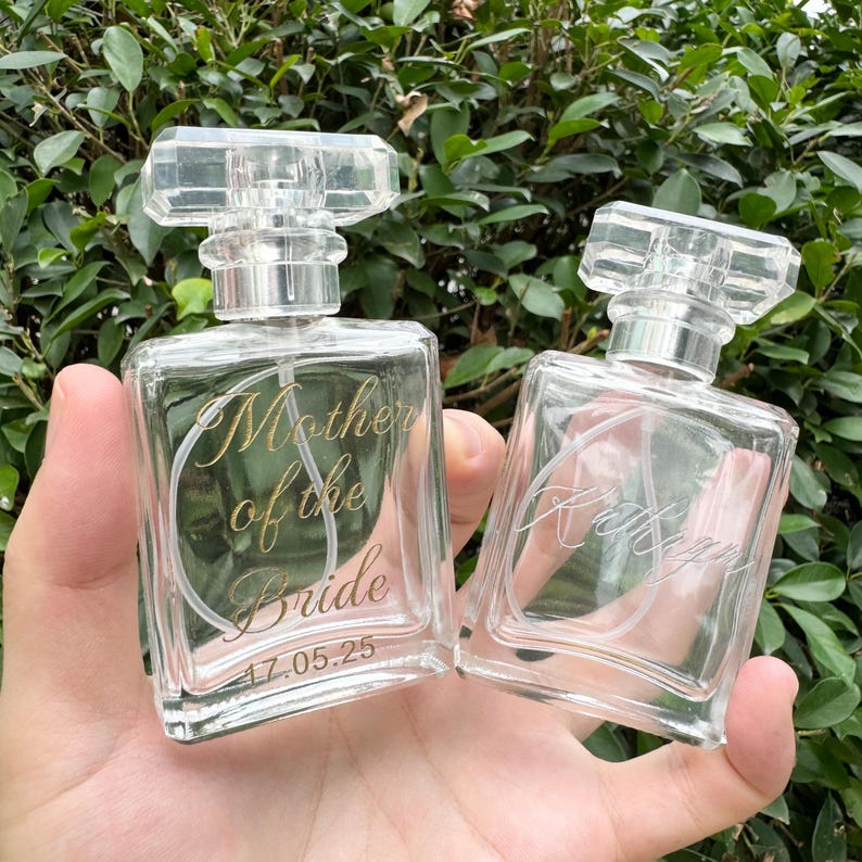 Personalized Clear Perfume Bottle, Custom Engraved Glass, Empty ...