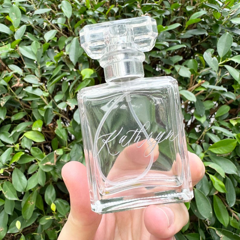 Personalized Clear Perfume Bottle, Custom Engraved Glass, Empty ...