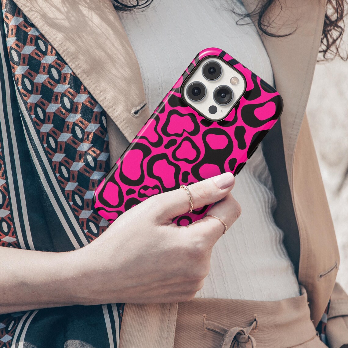 Red and Black Background Phone Case, Abstract Line Phone Case, iPhone ...