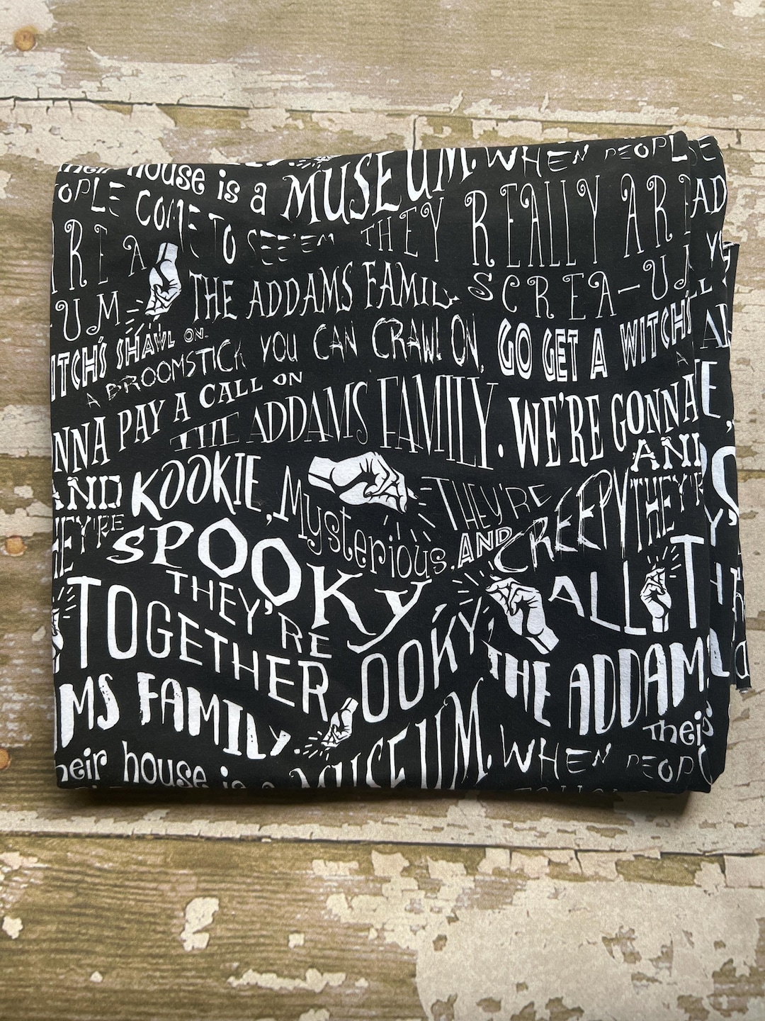 Addams Family Words Cotton Lycra Fabric 1 Yard - Etsy