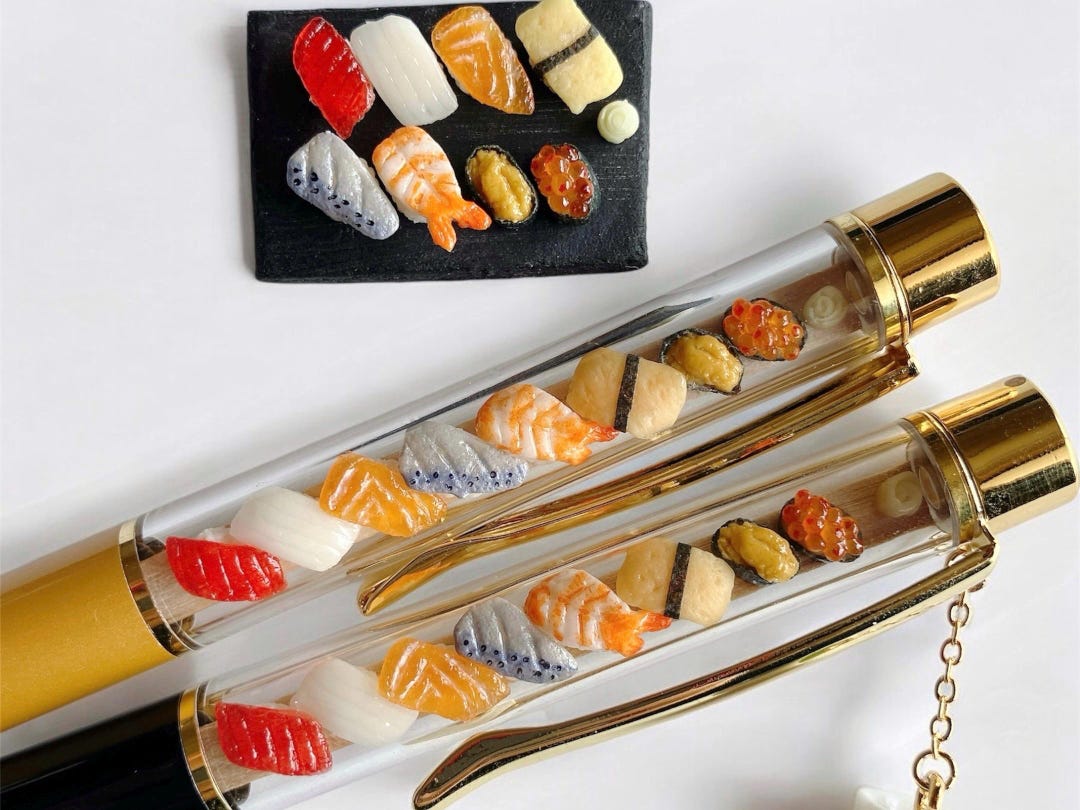 Miniature Sushi Pen / Custom Pen / Ballpoint Pen / Japanese Food ...