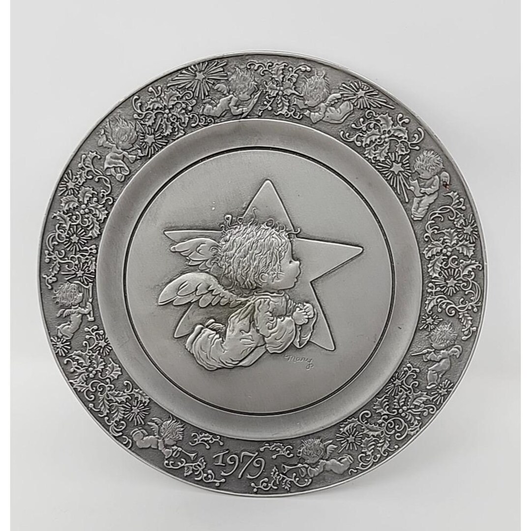 Vintage Hallmark Fine Pewter 1979 Little Angel Plate by Mary Hamilton ...