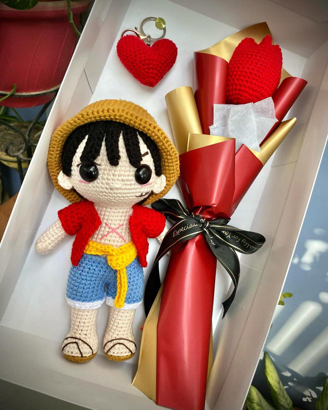 Luffy Pirate Amigurumi Crochet Pattern,one Piece Luffy Crochet Doll ...