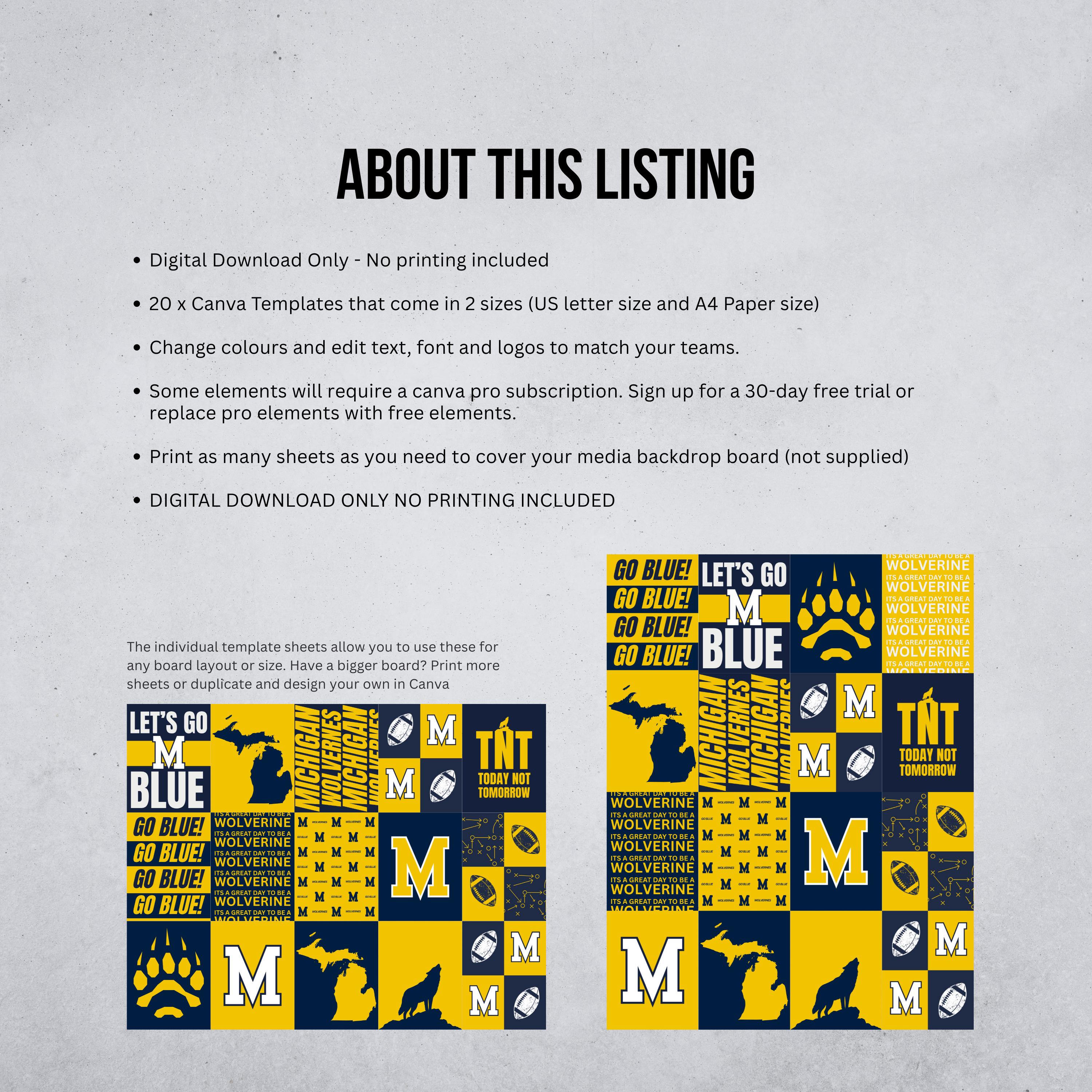 School Sports Media Day Backdrop Sheets - Fully Customizable in Canva ...