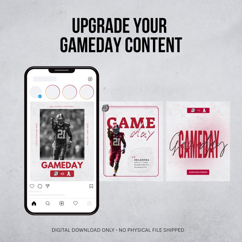 Gameday Social Media (instagram) Template Bundle: 8 Canva Templates ...